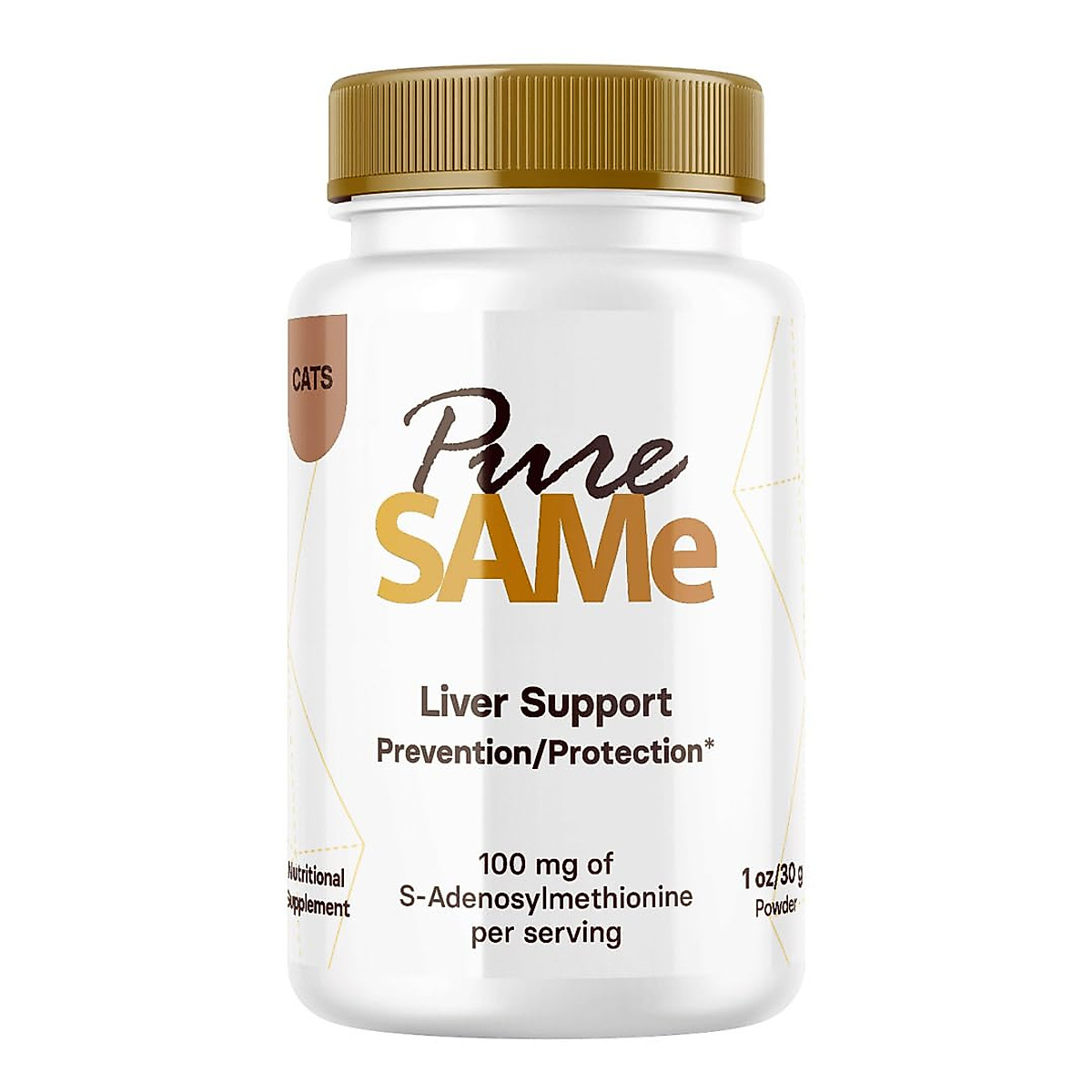 MedsMeHappy Pure SAM-e 100 mg Liver Support for Cats, Chicken Flavored 30g 1oz Powder, Scoop Inside