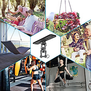 Dolibest Heavy Bag Hanger,Wall Ceiling Mount Hook 360° Rotation Wood Beam Holder Body Weight Strength Training Systems, Aerial Yoga Swing & Hammock, Resistance Band for Wooden Sets(600 LB Capacity)