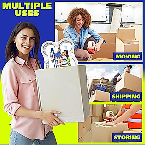 Gaffer Power Packing Tape Heavy Duty | Carton Sealing Tape | Boxing Tape for Moving | Clear Packing Tape Rolls | Mailing Tape for Packages | 6-Pack | 2 in X 60 Yds