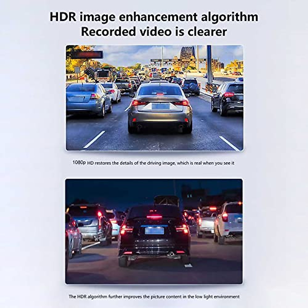 3-inch Driving Recorder 5 Million Pixe-ls Hd Night Vision Reversing Image Front and Rear Dual Lens Free Installation Driving Recorder 1pcs