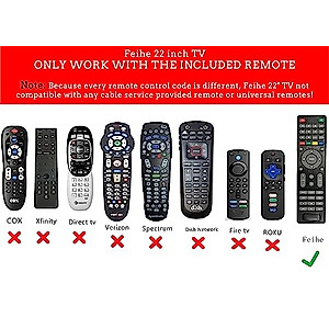 Feihe 22 Inch TV, FHD LED Flat Screen TV 1920 x 1080p IPS Display w/Digital Dual Tuners ATSC/HDMI/VGA/AV/USB, 12 Volt RV TV Built in Dual Speakers Suitable for Kitchen/RV/Caravan and Boat