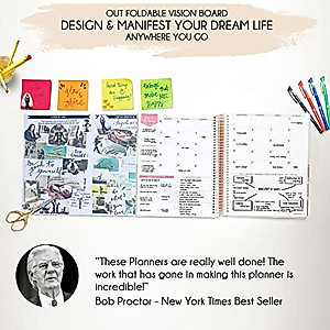 Manifestation Planner - 2023 Deluxe Weekly & Monthly Life Planner to Achieve Your Goals. A 12 Month Journey to Increase Productivity, Organizer & Gratitude Journal and Stickers