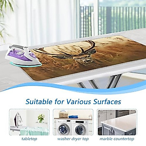 GOODOLD Antler Deer Ironing Mat Portable Travel Ironing Pad for Washer,Dryer,Table Top, Iron Board Alternative Cover, Large Heat Resistant Ironing Blanket