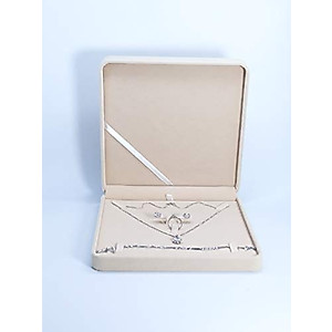 JunningGor Jewelry Set Velvet Box Necklace Earring Ring Necklace Bracelet Gift Display Case Wedding Jewelry Storage Holder (Beige)