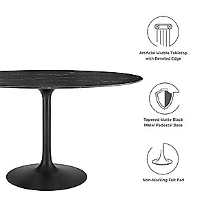 Modway Lippa Dining Table, 54 x 31.5 x 28.5, Black
