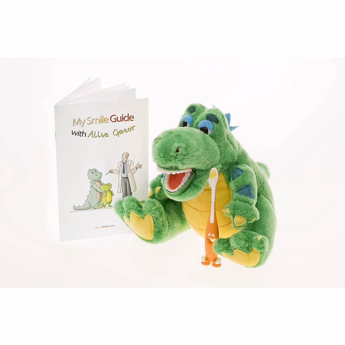 StarSmilez Tooth Brushing Allie Gator Bundle Plush and Storybook Help Kids Brush Their Teeth Plus Download of Matching Dental Health Activities