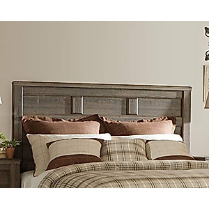 Signature Design by Ashley Juararo Rustic Panel Headboard ONLY, Queen, Weathered Brown