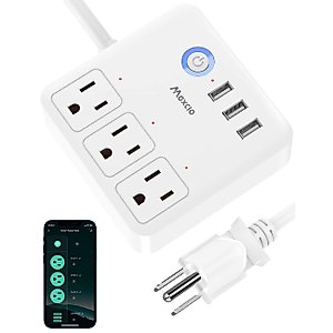 Smart Power Strip, Maxcio USB Surge Protector Compatible with Alexa & Google Home, Smart Outlets with 3 USB Ports, APP Individual Control, Smart Home Office Multi-Plug Extension Cord for Home, Travel