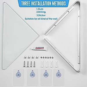 Wildpark Glass Shower Shelf, Corner Shower Caddy, Wall Mounted Bathroom Storage Organizer,No Drilling Need with Adhesive for Bathroom,Kitchen, Toilet and Dorm, 2-Pack (2 Pack)