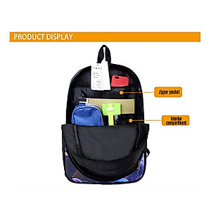 Children Backpack Unisex Pupils Cartoon Students Bookbag Canvas Schoolbag Kid's Knapsack Teens Boy Girl Daypack (Style 1)