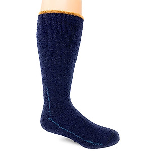 WARRIOR ALPACA SOCKS - Heavy-Duty Terry Lined Endurance Alpaca Socks (Lakeside Blue/Gold, Medium)