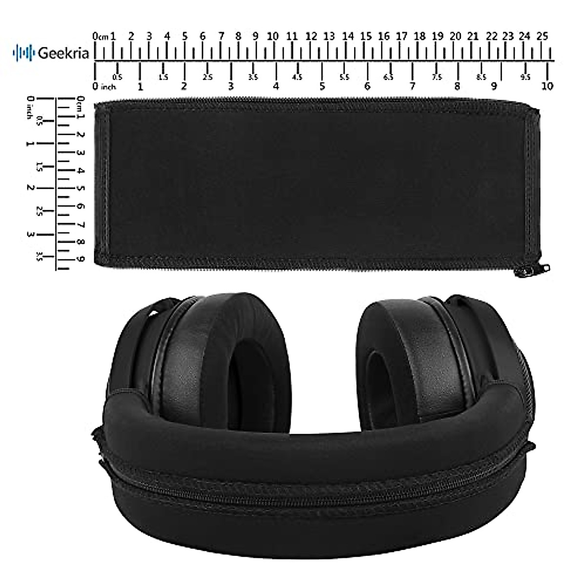 Geekria Headband Cover Compatible with Razer Kraken Pro V2, 7.1 V2, 7.1 Headphones/Headband Protector/Headband Cover Cushion Pad Repair Part, Easy DIY Installation (Black)