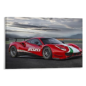Car Poster Ferrari F40 Supercar Posters Racing Car Canvas Wall Art For Boy's Bedroom SuperCar Wall Decor Frame-style 24x16inch(60x40cm)