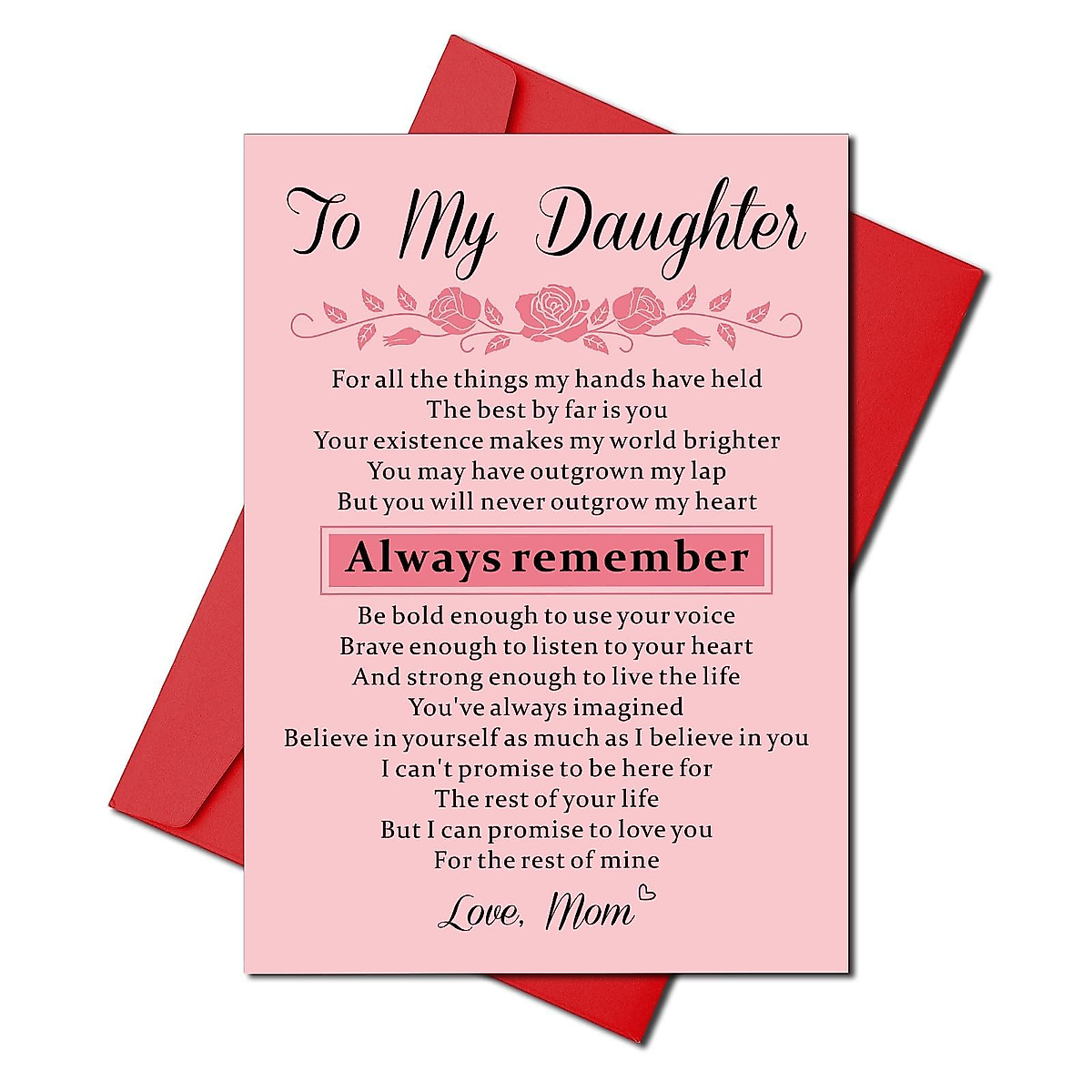 Klemktrn Christmas Stocking Stuffers for Teen Girls 16-18, My Order, to My Daughter Card Proud of You Gifts Graduation Card Gifts for Daughter Inspirational Card Birthday Valentine's Day Gifts