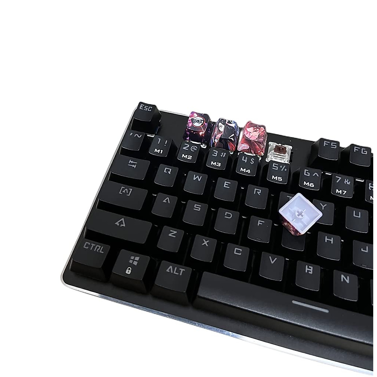 4 keycap Set, 5-Side Dye-subbed PBT Keycaps, R4 Keycaps, DIY OEM Keycaps for Gaming Mechanical Keyboard, Demon Slayer