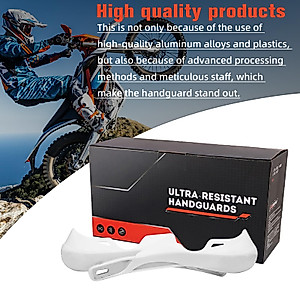 JFG RACING Motorcycle Universal Handguards 7/8" 22mm and 1 1/8" 28mm Aluminum Hand Guards Brush Bar For off Road ATV For Motocross Electric Dirt Bike Enduro Sur-Ron -White