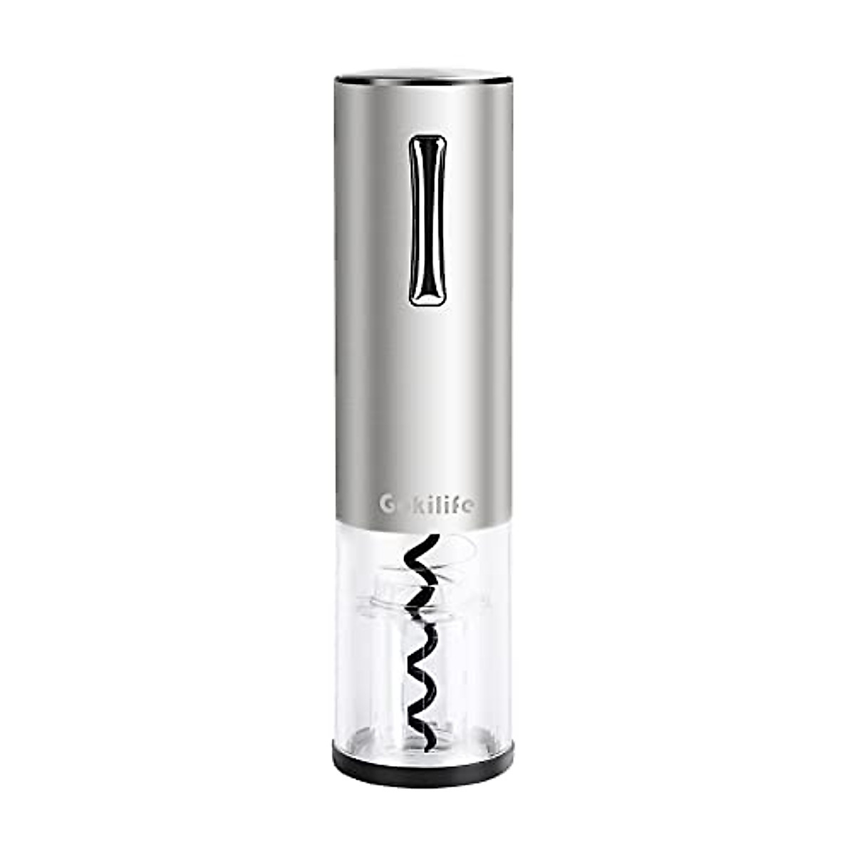Gokilife Electric Wine Opener, Automatic Rechargeable Wine Bottle Corkscrew Opener with Foil Cutter, One-click Button Wine Bottle Openers with LED Light for Home Party Restaurant (Silver01)