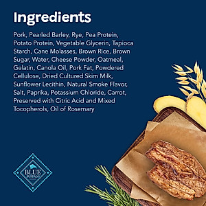 Blue Buffalo Sizzlers Natural Soft Dog Treats, Bacon-Style Soft-Moist Dog Treats with Real USA Pork, Original Flavor, 6-oz. Bag