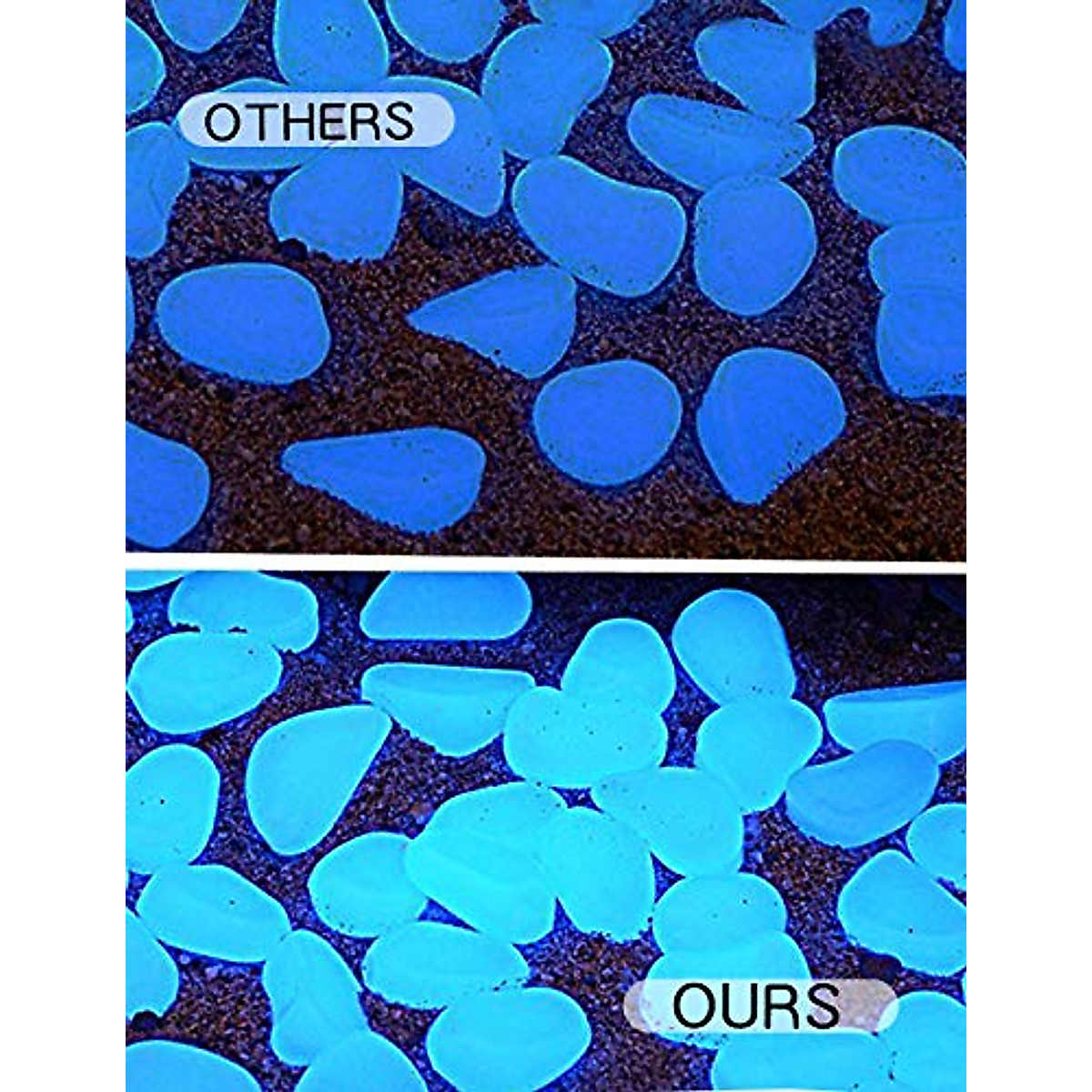 【400 Pcs】 Glow in The Dark Rocks,Glowing Stones Garden Glow in The Dark Pebbles Outdoor Decorative Stones Small Patio Decor Garden Decorations