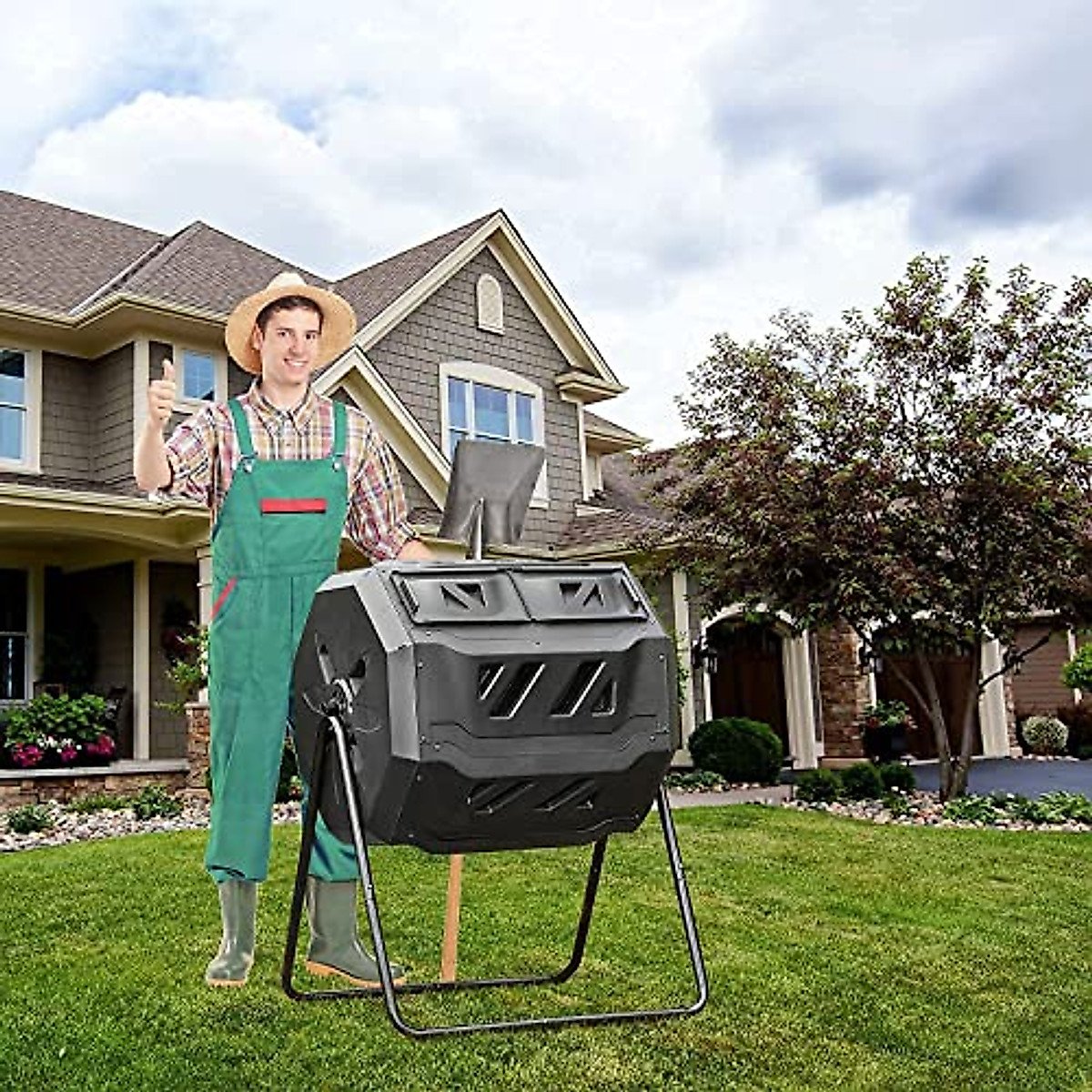 Garden Compost Bin with Garden Work Apron,Great Gardening Gifts for Women Men Lawn Care