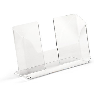 Displays2go Postcard Holders for Tabletop, Fits 6 x 4 Inch Cards, Set of Twenty – Clear (LHPCLAND)
