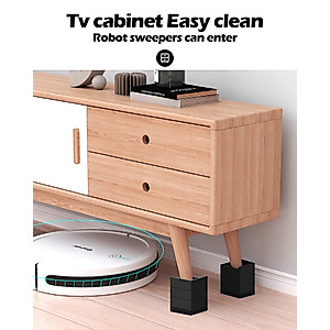 Furniture Risers, Tclouda Bed/Sofa/Desk/Table/Chair Leg/Fridge Lifts to 1.5, 3 and 4 in, Rectangle Adjustable Risers Blocks for Extenders, Heavy Duty Supports Up to 1300 Lbs, 1.5 in-Black-Square