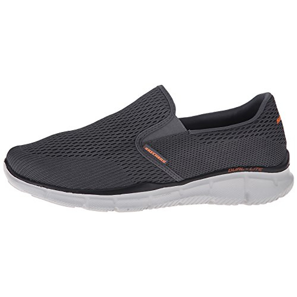 Skechers Men's Equalizer Double Play Slip-On Loafer,Charcoal/Orange,11 M US