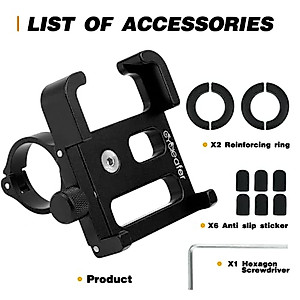 Cycleafer Bike Phone Holder & Motorcycle Phone Mount for Hands-Free Navigation with iPhone 14 Plus/Pro Max, 13 Pro Max, S9, S10 & Other 4.7"-6.8" Smartphones, Scooter Phone Clip