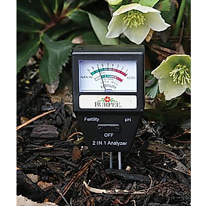 Burpee Electronic Measuring Level & Soil Fertility, Batteries Not Needed | Accurate Rapid pH Meter Gardening Tool for Healthy Indoor and Outdoor Plant Care, 1 Soil Tester