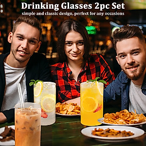 Glass Cups with Lids and Straws, 26oz Borosilicate Glass Tumbler with Straws and Bamboo Lids Reusable Clear Iced Coffee Cups for Coffee Milk Tea Juice DIY Drinks Coffee Bar Accessories- 2 Pack