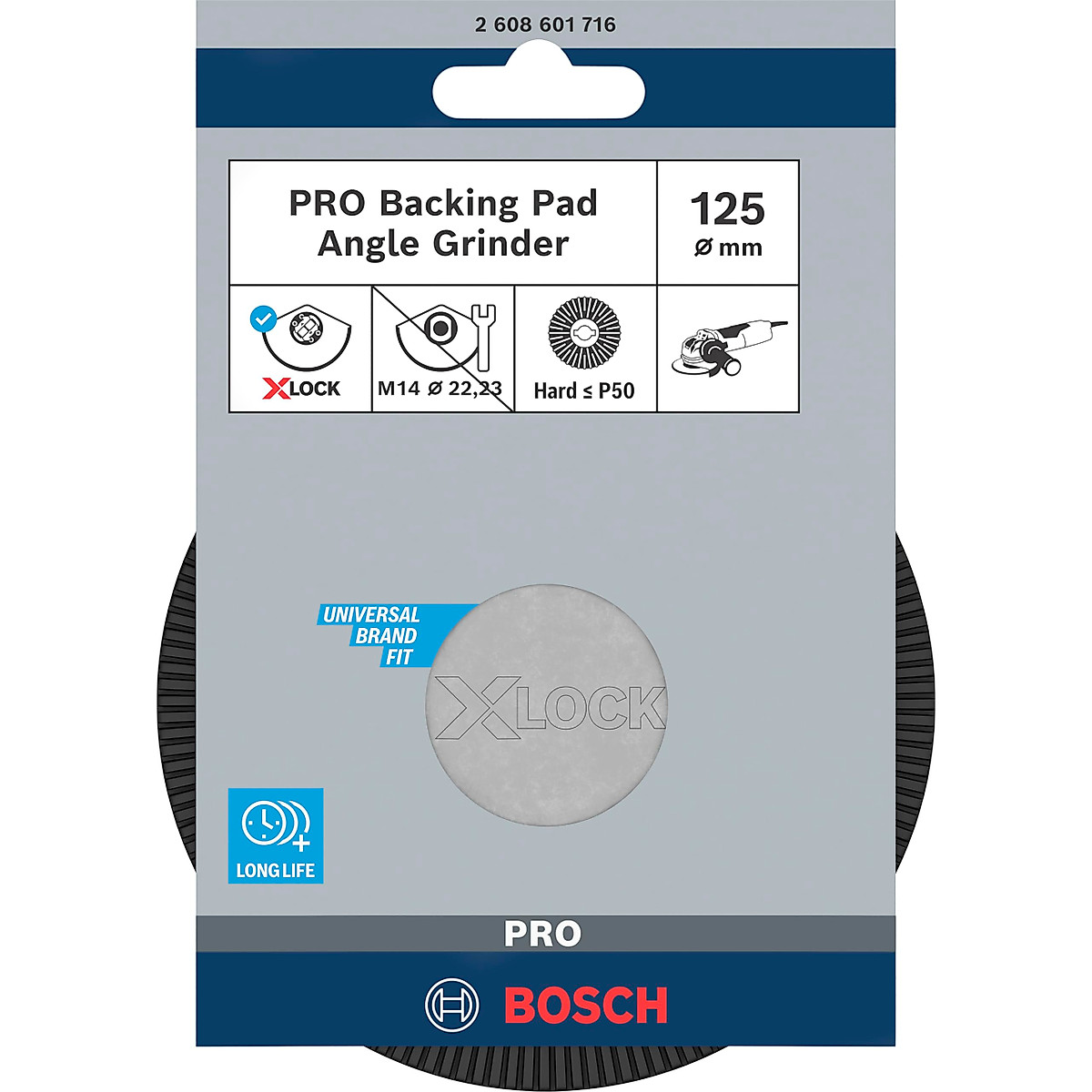 Bosch X-LOCK 2608601716 Rubber Pad (4.9 inches (125 mm) Diameter, Hard)