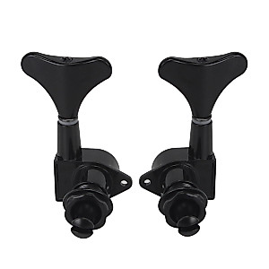 IKN 2L2R Bass Tuners Machine Heads 2+2 Tuning Pegs Key for 4 Strings Precision Bass/Jazz Bass, Black