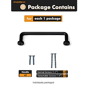 JIASENBAO Black Cabinet Bar Pulls 5" Hole Center 5 Pack Classic Modern Matte Drawer Handles Kitchen Cupboard Bathroom Dresser Cabinet Hardware