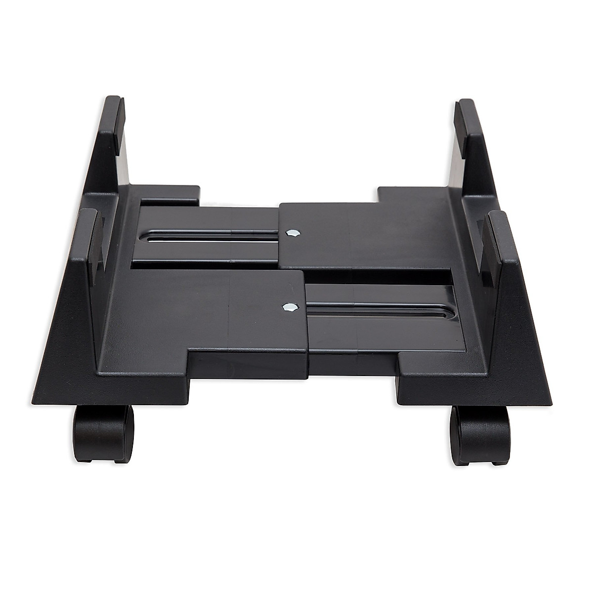 IO CREST Mobile Desktop Tower Computer Floor Stand Rolling Caster Wheels with Support Walls and Adjustable Width from 6" to 10"