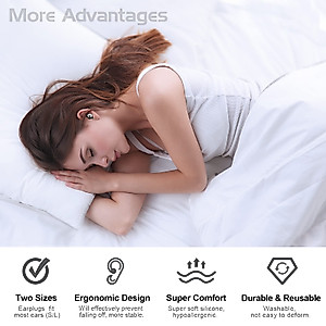 Ear Plugs for Noise Reduction, Dahuyoo Reusable Silicone Earplugs,33dB Noise Cancelling,2 Pair Waterproof Earplugs,Hearing Protection,Noise Cancelling Earplugs for Sleeping,Snoring,Work,Concert,Study