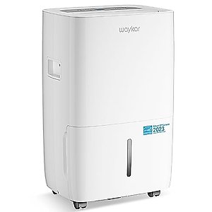 Waykar 80 Pints Energy Star Dehumidifier for Spaces up to 5,000 Sq. Ft at Home, in Basements and Large Rooms with Drain Hose and 1.14 Gallons Water Tank (JD025CE-80)