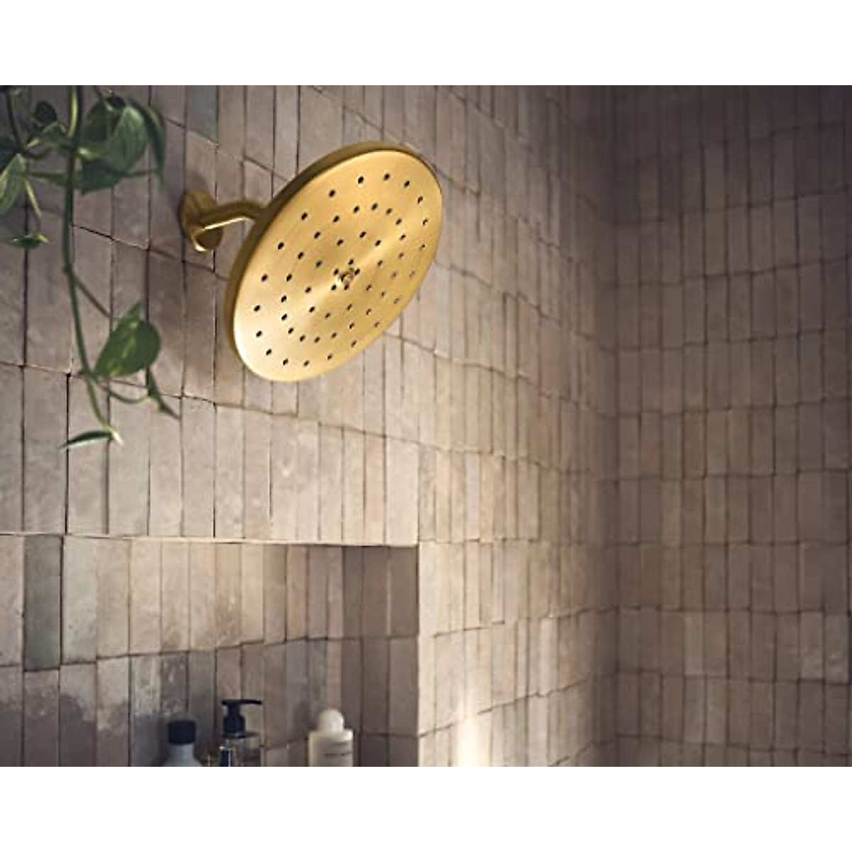 Moen S112BG Waterhill 10-Inch Single Function Showerhead with Immersion Rainshower Technology, Brushed Gold