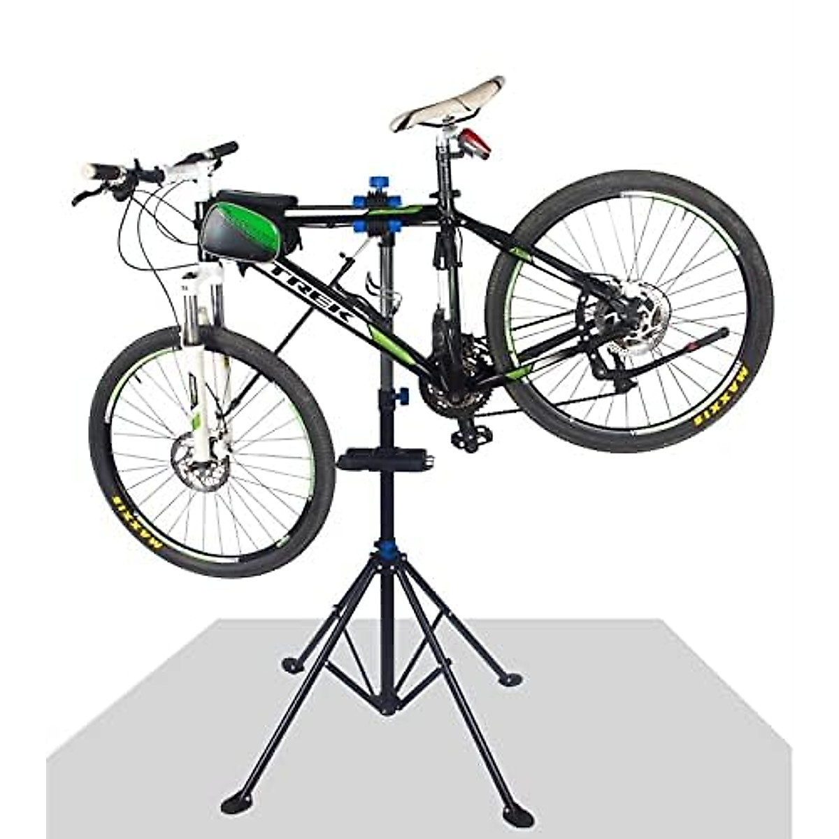 Cross Land Bike Repair Stand with Quick Release Bicycle Maintenance Rack Bike Workstand Height Adjustable and Portabl with Tool Tray Extensible Bike Repair Rack for Road & Mountain Bikes