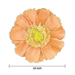 NICROHOME Wedding Decorations, Large Burnt Orange and Brown Giant Crepe Paper Flowers Pom Pom Decorations for Rustic Boho Bridal Shower Cutie Baby Shower Thanksgiving Party Wall Decorations