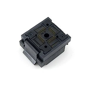 QFN64 Clamshell Programming Adapter Socket/Burning Socket/IC Test Socket QFN-64B-0.5-01, 64-Pin, 0.5mm Pitch, IC Test Burn-in Socket, Applied to QFN64, MLP64, MLF64 Packages.