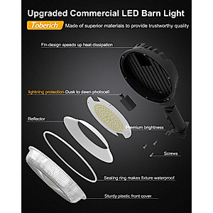 toberich LED Barn Light, 150W 20000LM Yard Area Lights Dusk to Dawn Outdoor Lighting with Photocell 6500K Adjustable Angle Daylight IP66 Waterproof Street Lights for Security/Farmhouse/Garage
