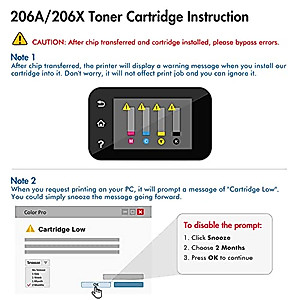 Cool Toner Compatible Toner Cartridge Replacement for HP 206A 206X W2110A W2111A W2112A W2113A Color Laserjet Pro M255dw MFP M283fdw M283cdw M283 M255 Printer Ink (Black Cyan Yellow Magenta, 4-Pack)