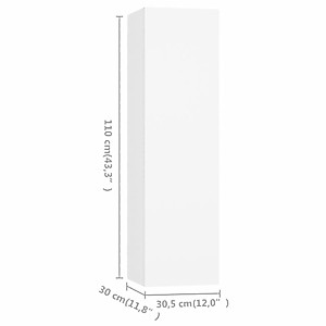 BULANED Fireplace Tv Unit,Tv Cabinet,Wall Mounted Tv Cabinet,Luxury Tv Stand,3 Piece TV Cabinet Set White Engineered Wood