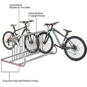 Global Industrial 59-3/4"L Grid Bike Rack, Double Sided, Powder Coated Steel, 10-Bike Capacity