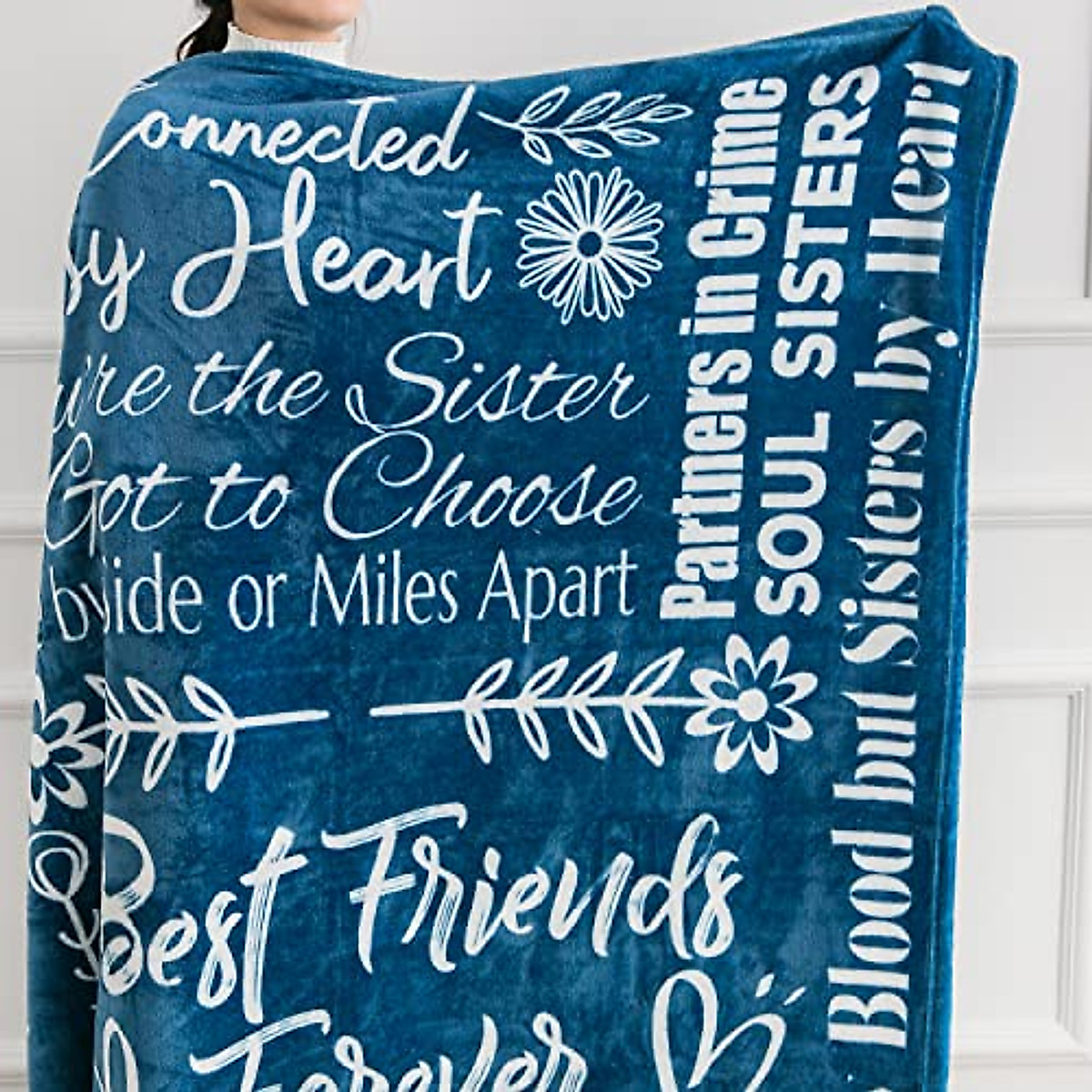Best Friend Blanket Birthday Gifts with Loving Messages | Luxurious Friends Blanket for Best Friend Birthday Gifts for Women | Snuggly Soft Fleece Blanket 50" X 60"