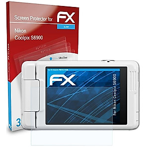 atFoliX Screen Protection Film compatible with Nikon Coolpix S6900 Screen Protector, ultra-clear FX Protective Film (3X)