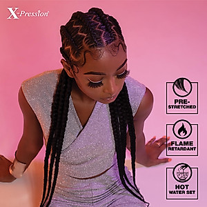 Sensationnel X-pression prestretched braiding hair - 3x braid 58 inch all kanekalon flame retardant synthetic braid for box braids and twists (1 pack, 2 DARKBROWN)