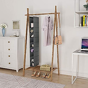 MAX Houser 10-Shelf Hanging Shoe Shelf Organizer, Hanging Shoe Storage for Closet (Grey)