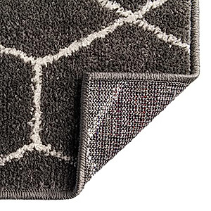 Unique Loom Trellis Frieze Collection Area Rug - Geometric (4' 1" x 6' 1", Dark Gray/ Ivory)
