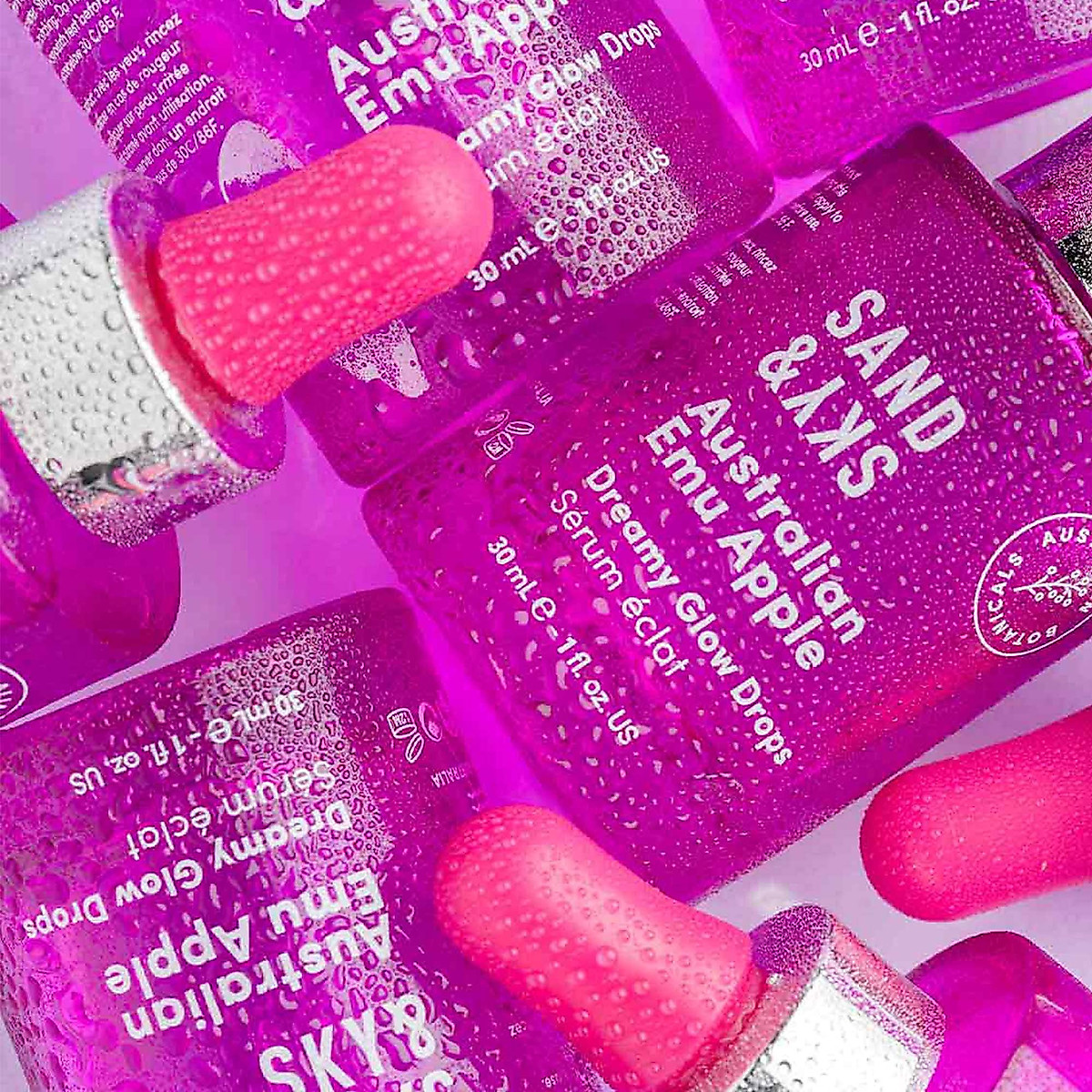 Sand & Sky Australian Glow Berries Dreamy Glow Drops - Bi-Phase Hyaluronic Acid Serum with Vitamin C and Jojoba Oil Facial Serum Face Care